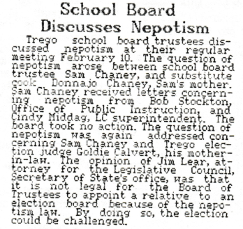 Blast from the Past: School Board Discusses Nepotism – Trego's Mountain Ear